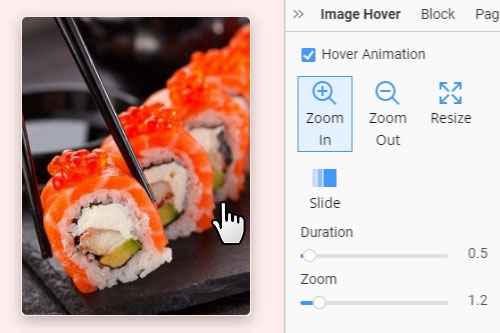How to use the Zoom-In Animation while hovering the image backgrounds ...