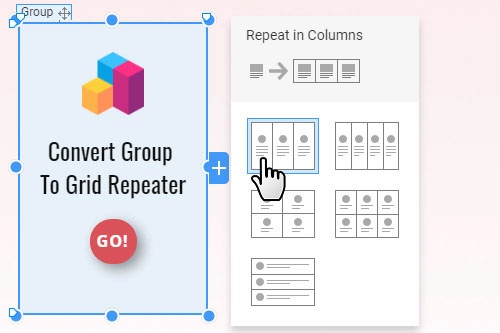 Comment convertir une Box en Grid Repeater - Centre d'aide Nicepage