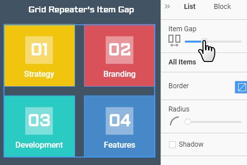 How to change the Gap between Grid Repeater's Items - Nicepage Help Center