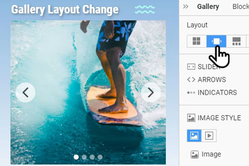 How to change the Gallery layout on a website - Nicepage Help Center