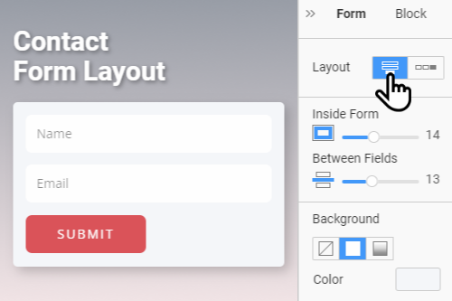 Como alterar o layout do formulário de contato em um bloco da web ...