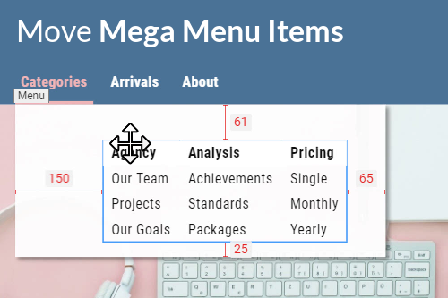 How to move the Mega Menu Items - Nicepage Help Center