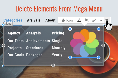 How to delete elements from the Mega Menu Popup - Nicepage Help Center