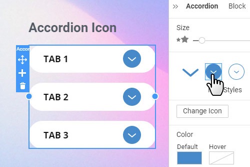 So passen Sie das Akkordeon-Tab-Symbol an - Nicepage-Hilfecenter
