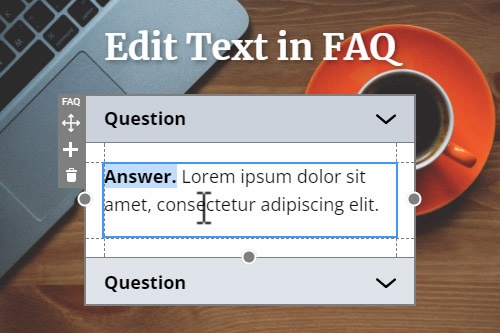 Como editar texto nas guias de elementos de perguntas frequentes ...