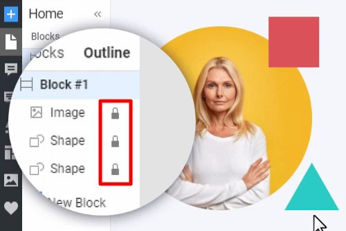 How to lock Elements in the Outline - Nicepage Help Center
