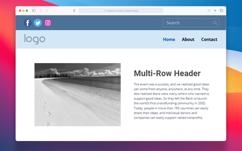How To Use A Multi Row Header On A Website