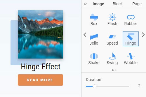 How to enable the Hinge animation on page scrolling - Nicepage Help Center