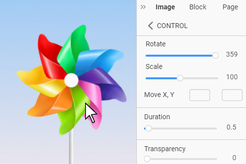 How to rotate an element on hover on a web page - Nicepage Help Center